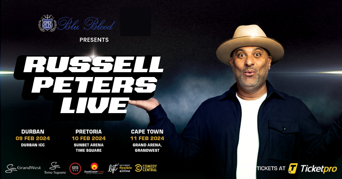 Global comedy sensation, Russell Peters, returns to South Africa in 20 ...